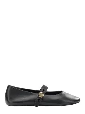 Tory Burch Leather Ballerinas - Black