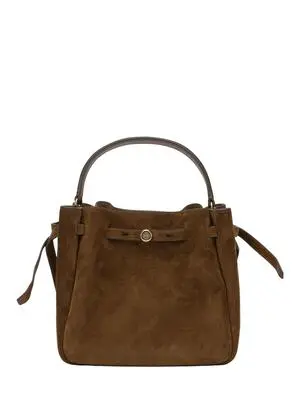 Tory Burch Suede Bucket Bag - Brown