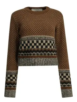GOLDEN GOOSE Journey" Crew Neck Sweater - Brown