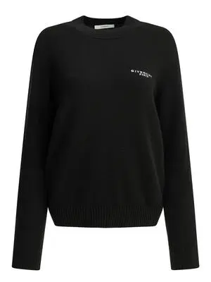 Givenchy Crew Neck Sweater With Logo - Black