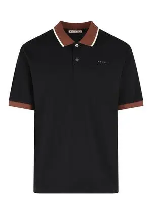 Marni Cotton Polo Shirt - Black