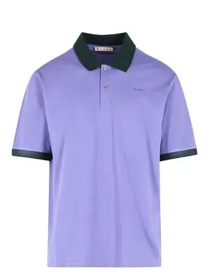 Marni Cotton Polo Shirt - Violet