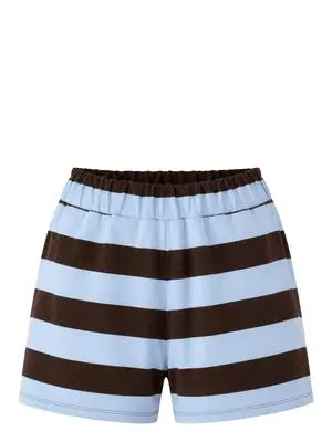 MIND TRAVELER Striped Relaxed Fit Shorts - Blue