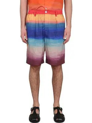 Marni Cotton Printed Bermuda Shorts - Multicolor