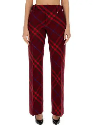 Burberry Virgin Wool Tartan Pants - Multicolor