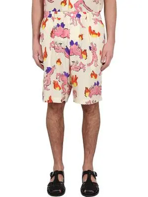 Marni MARNI Printed Bermuda Shorts Cream