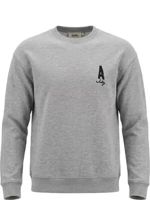 AUTRY Logo Print Cotton Sweater - Gray