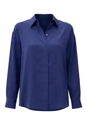 EXQUISE Alexander Long Sleeve Shirt – Navy - Blue