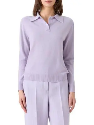 Akris Cashmere Polo Sweater - Malva