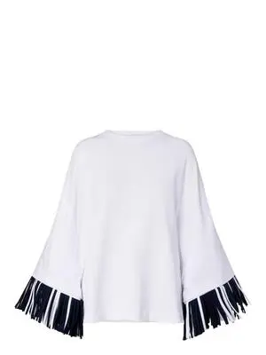 Jacquemus Cabana Fringed Cotton Jersey T-shirt - White