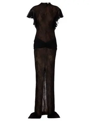 DE LA VALI Omero Lace Maxi Dress - Black
