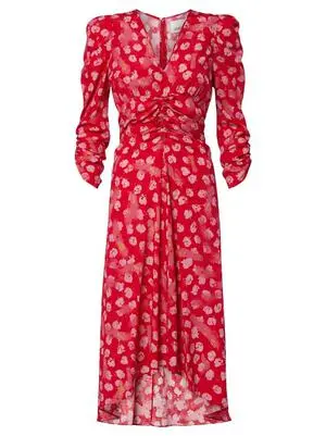 Isabel Marant Étoile Albini Floral Silk-blend Midi Dress - Red