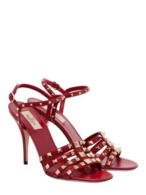Valentino Garavani Rockstud Leather Sandals - Red