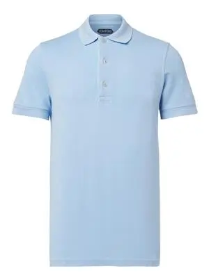 TOM FORD Piqué Polo Shirt - Blue