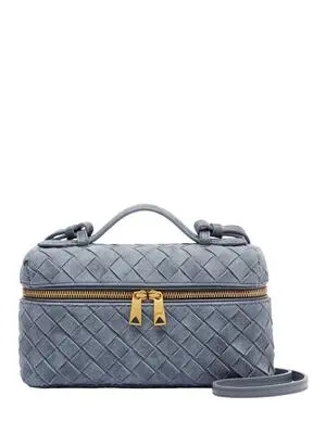 Bottega Veneta Bottega Veneta Bang Bang Intrecciato Suede Vanity Bag Grey