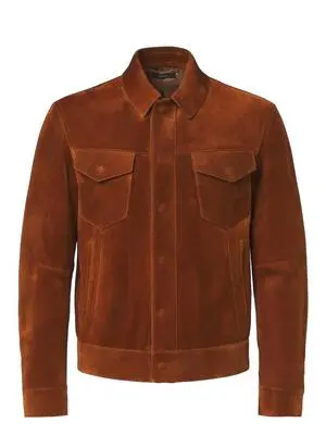 TOM FORD Suede Field Jacket - Red