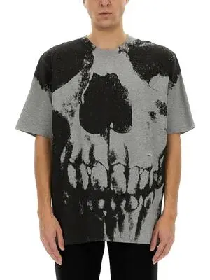 Alexander McQueen Skull Print T-shirt - Gray