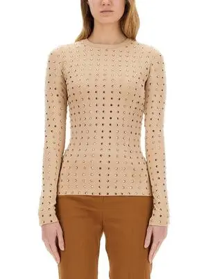 Sportmax SPORTMAX Negus Top With Crystals Cream