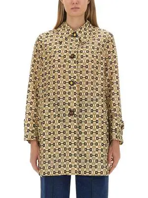 Gucci Horsebit Print Coat - Multicolor