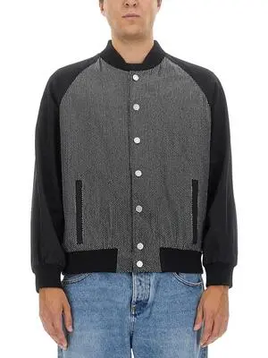Balmain Balmain Bomber Jacket With Logo Detail Multicolor