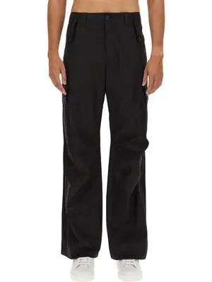 Dolce & Gabbana Roma Wide Leg Cotton Pants - Black