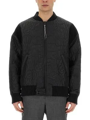 VIVIENNE WESTWOOD Quilted Logo Bomber Jacket - Black