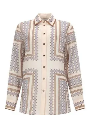 Zimmermann Printed Ramie Shirt - Cream