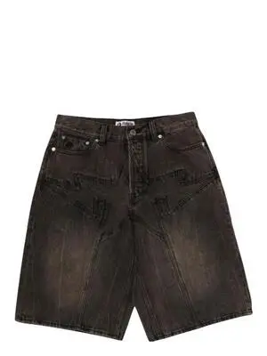 A BATHING APE Sta Patch Relaxed Fit Denim Shorts - Brown