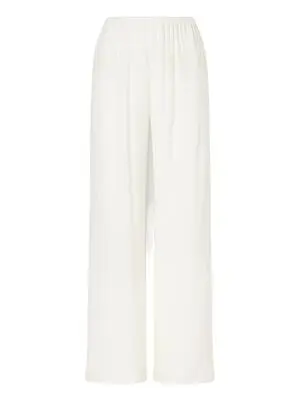 AWAY THAT DAY St. Barts Gathered Crepon Wide-leg Pants - Neutrals