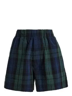 JW Anderson Elasticated Plaid Cotton Shorts - Print