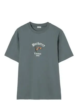 Burberry Cotton Check Flag T-shirt - Blue