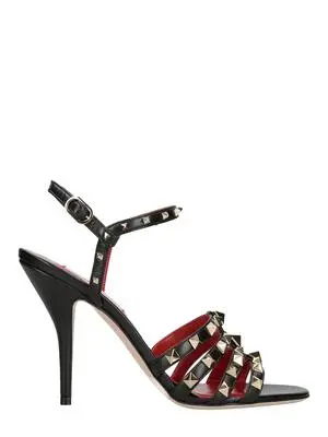 Valentino Garavani Leather Rockstud Stiletto Heeled Sandals - Black