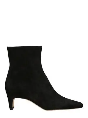 Staud Suede Wally Heeled Ankle Boots - Black