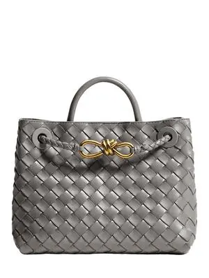 Bottega Veneta Nappa Leather Andiamo Shoulder Bag - Grey