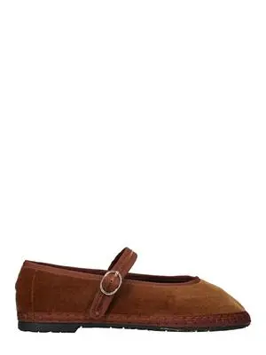 FLABELUS Velvet Pierre Mary Janes - Brown