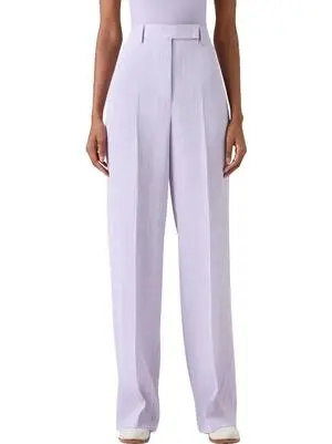 Akris Forest Melangé Straight-leg Trousers - Malva