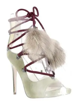 AZALEA WANG Anita Stacked Heel Sandal - Olive Multi