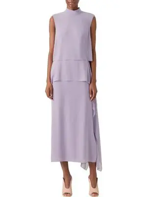 Akris Layered Silk Georgette Dress - Malva