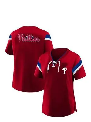 Profile Philadelphia Phillies Lace-up T-shirt By - Red