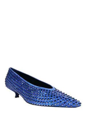 LA ROSE Embellished Ballet Flats - Blue