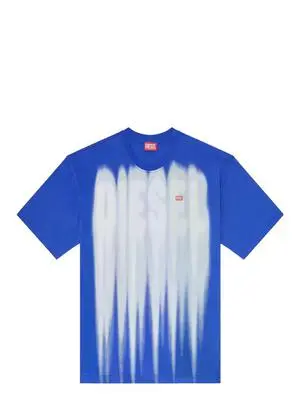 DIESEL® Cotton T-shirt With Bold Logo Print - Blue