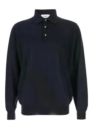 LARDINI Long-sleeve Polo Shirt - Blue