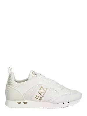 EA7 Paneled Logo Print Sneakers - Neutrals