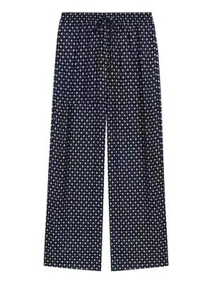 Maje Wide-leg Trousers With Rhinestone Graphic Print - Blue