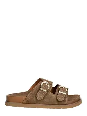 Gant Suede Buckle Slides - Brown