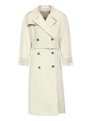 MAISON MARGIELA Cotton Twill Trench Coat - Neutrals