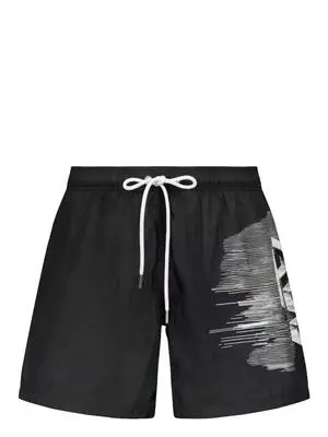 PLEIN SPORT Logo Print Swim Shorts - Black