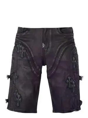 GUAPI Appliqué Buckled Shorts - Black