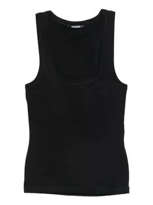 Jacquemus Le Gros Grain Ribbed Knit Tank Top - Black