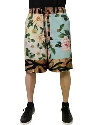 Dolce & Gabbana Floral Animal Print Shorts - Neutrals